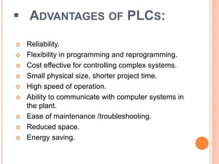 Programming logic controllers (plc) seminar | PPTX