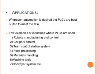 Programming logic controllers (plc) seminar | PPTX