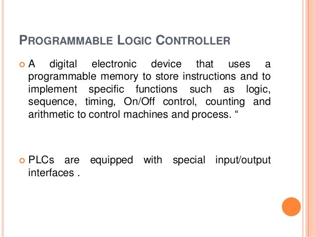 Programming logic controllers (plc) seminar