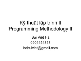 Programming Methodology Ii | PPT
