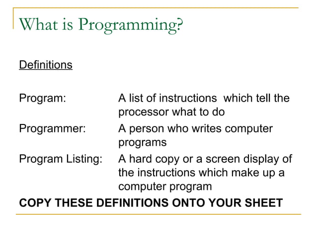 Programming Notes | PPT