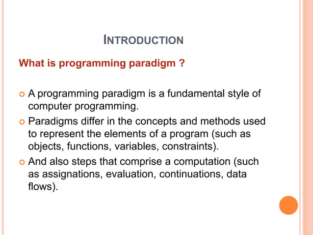 Programming paradigm | PPTX