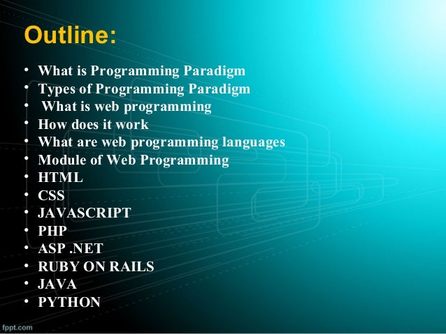 Programming paradigm and web programming
