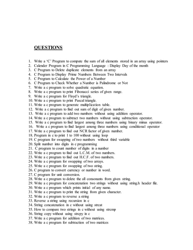 Programming questions | PDF