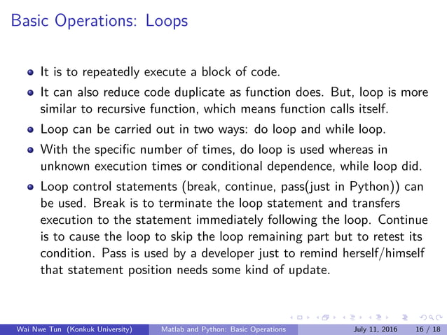 Matlab and Python: Basic Operations | PPT