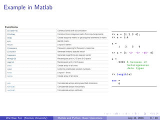 Matlab and Python: Basic Operations | PDF | Programming Languages | Computing