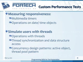 Programming skills for test automation | PPT