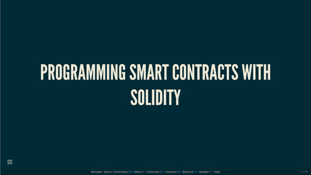 Programming smart contracts in solidity | PPT