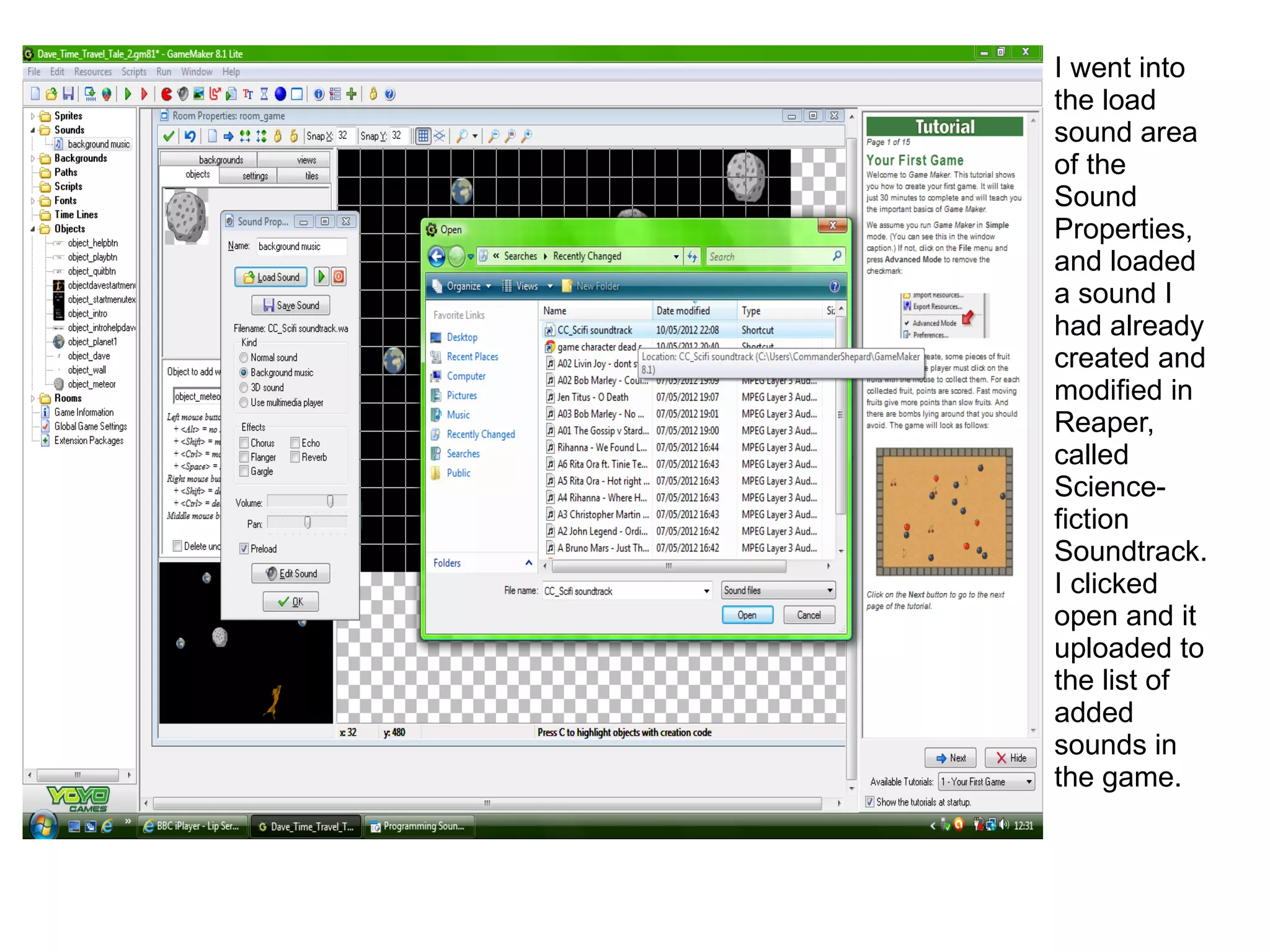 Evidence of Programming Sounds into 2D Games | ODP