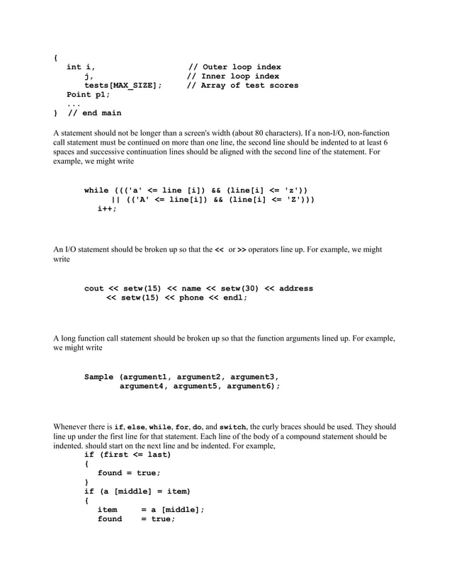 Programming style guideline very good | PDF