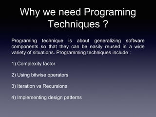 Programing techniques | PPTX