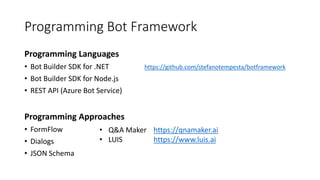 Programming the Microsoft Bot Framework | PPT