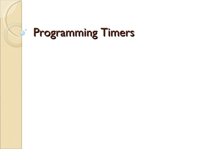 Programming timers | PPT