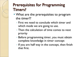 Programming timers | PPT