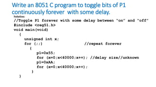 Arithmetic and Logic instructions in Embedded C | PPTX
