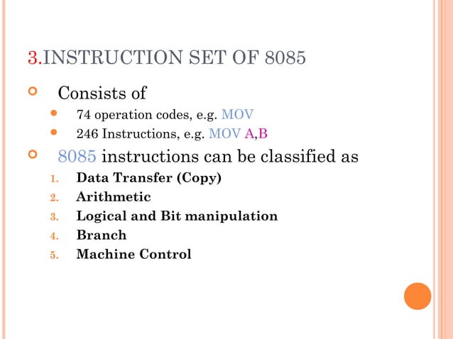 Programming with 8085 | PPT | Operating Systems | Computer Software and Applications