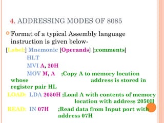 Programming with 8085 | PPT