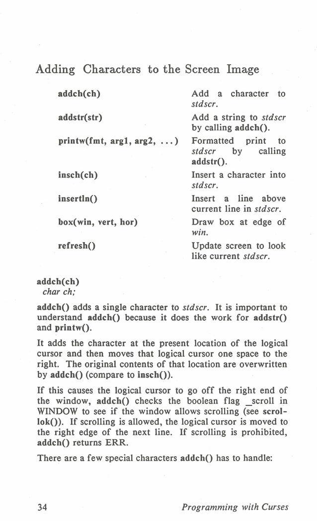 Programming With Curses C Programming Language Unix Systems Pdf
