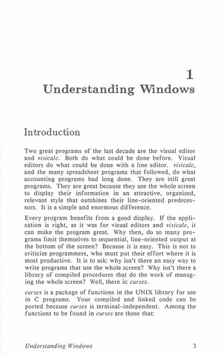 Programming with curses C programming language Unix Systems | PDF
