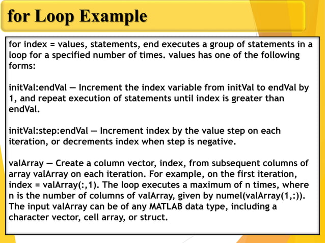 Programming with matlab session 5 looping | PPT