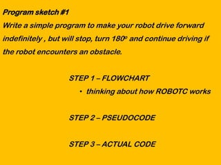 Programming with sensors bumper switch 1 | PPTX | Programming Languages | Computing