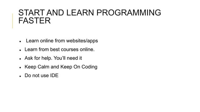 Programming Workshop | PPT