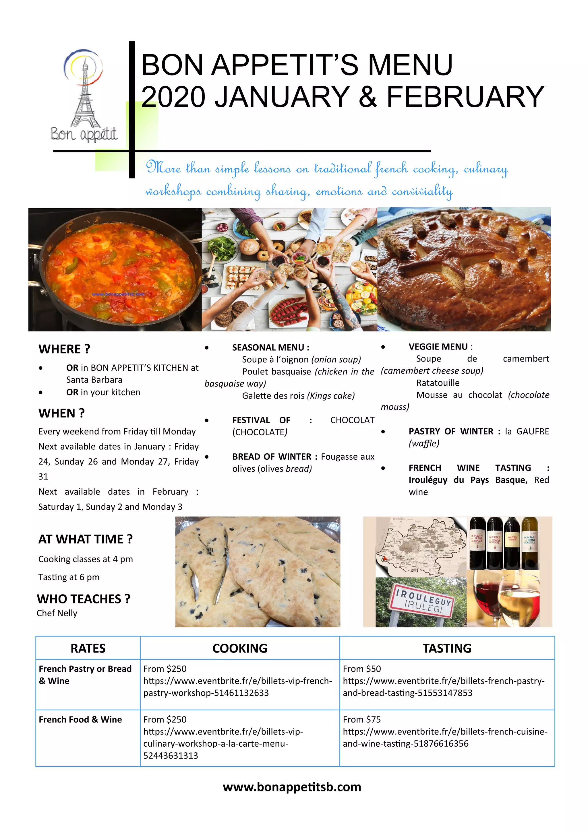 BON APPETIT'S MENU 2020 JANUARY AND FEBRUARY | PDF