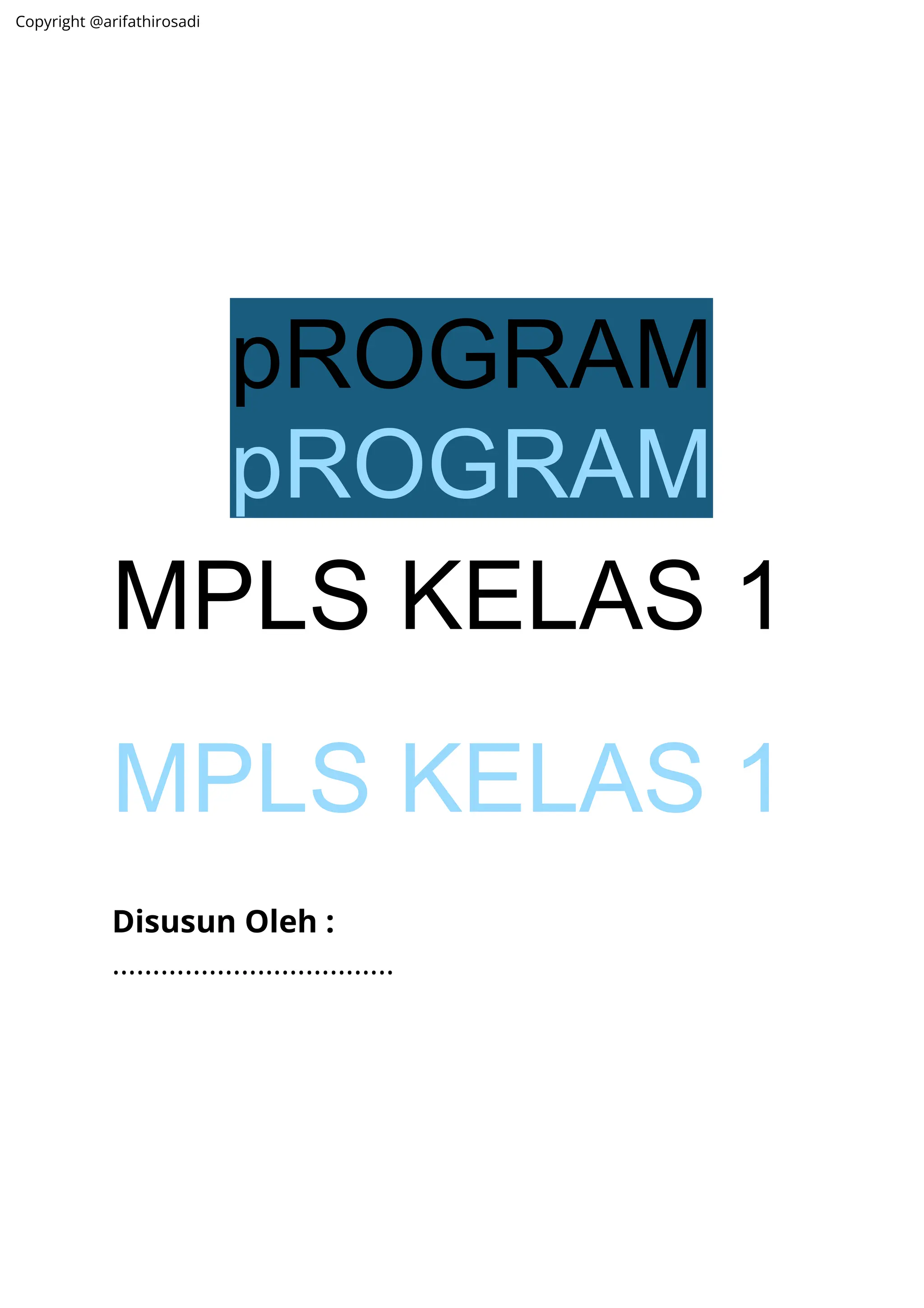 PROGRAM MPLS KELAS 1 untuk sd kelas 1.docx