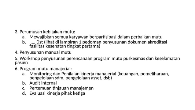 Program mutu puskesmas dan keselamatan pasien | PPT