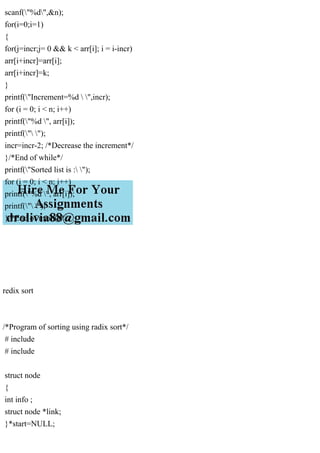 Program of sorting using shell sort #include stdio.h #de.pdf