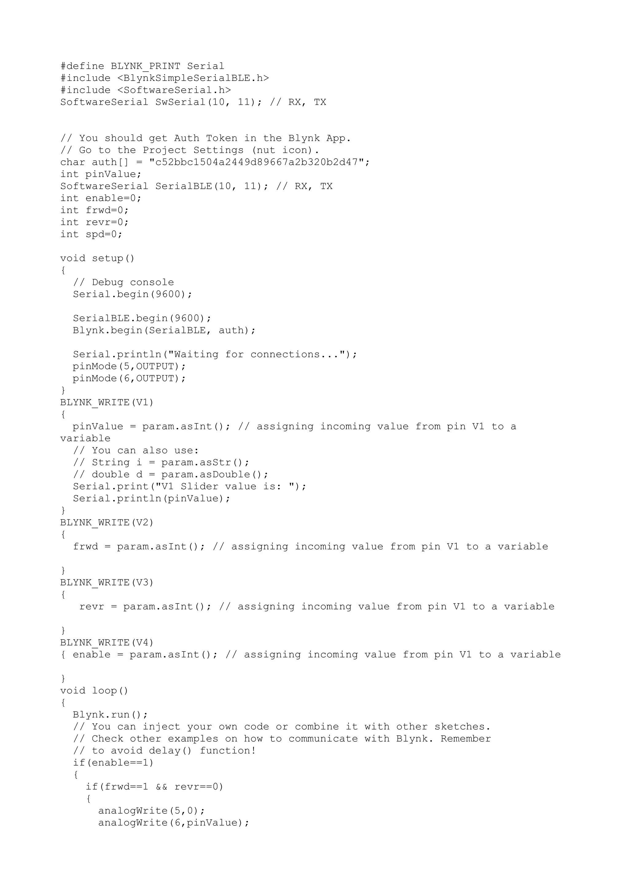 Program of speed and direction control | PDF
