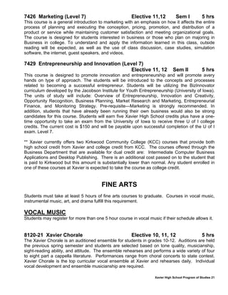 Xavier High School Program of Studies: 2019-2020 | PDF