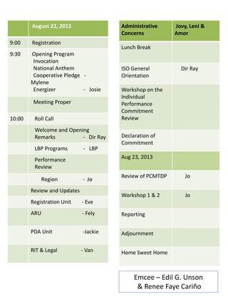 Program on Performance Review & ISO General Orientation | PDF