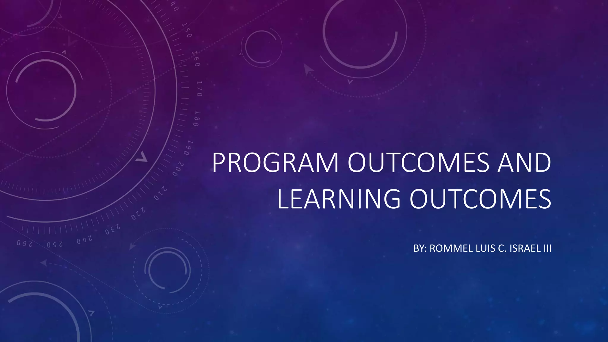 Program outcomes and learning outcomes | PPTX