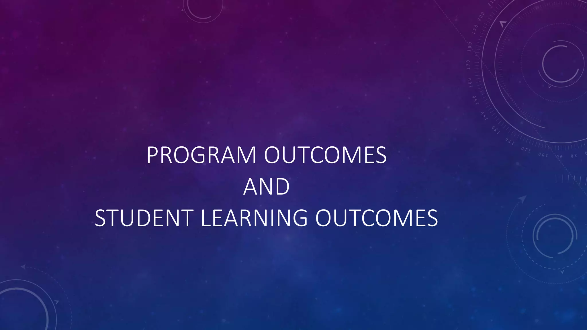 Program outcomes and learning outcomes | PPTX