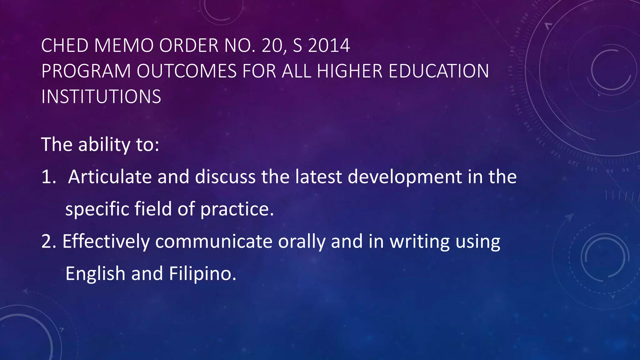 Program outcomes and learning outcomes | PPTX