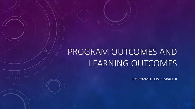 Program outcomes and learning outcomes | PPTX