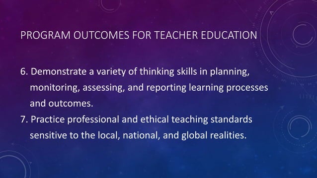 Program outcomes and learning outcomes | PPTX