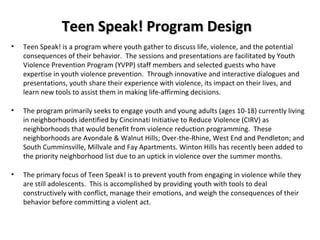 Teen Speak Program Overview | PPT | Parenting Teens | Parenting