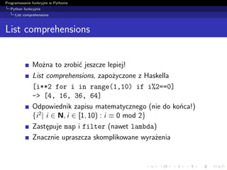 Programowanie funkcyjne w Pythonie | PDF