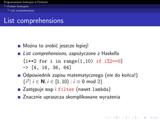 Programowanie funkcyjne w Pythonie | PDF