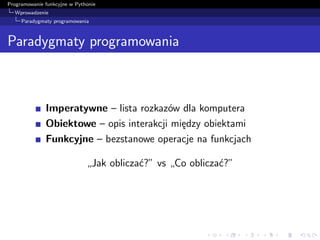 Programowanie funkcyjne w Pythonie | PPT