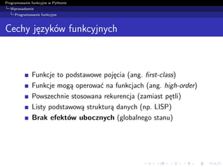 Programowanie funkcyjne w Pythonie | PPT