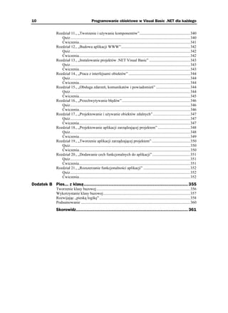 Programowanie obiektowe w Visual Basic .NET dla każdego | PDF