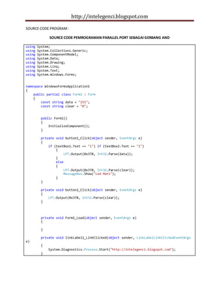 Program parallel port sebagai gerbang logika | DOCX