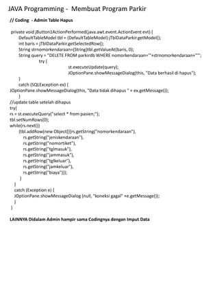 Program Parkir dengan JavaNetBeans | PDF