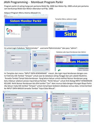 Program Parkir dengan JavaNetBeans | PDF