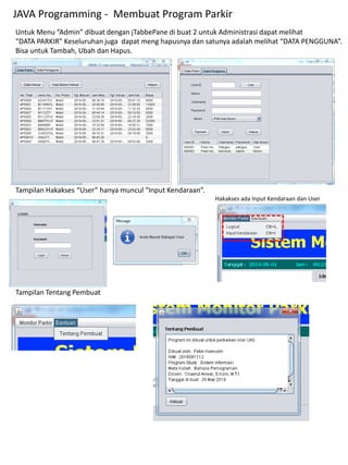 Program Parkir dengan JavaNetBeans | PDF