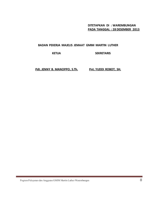 Program pelayanan 2015 | DOCX