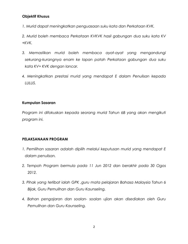 Program pemulihan | PDF